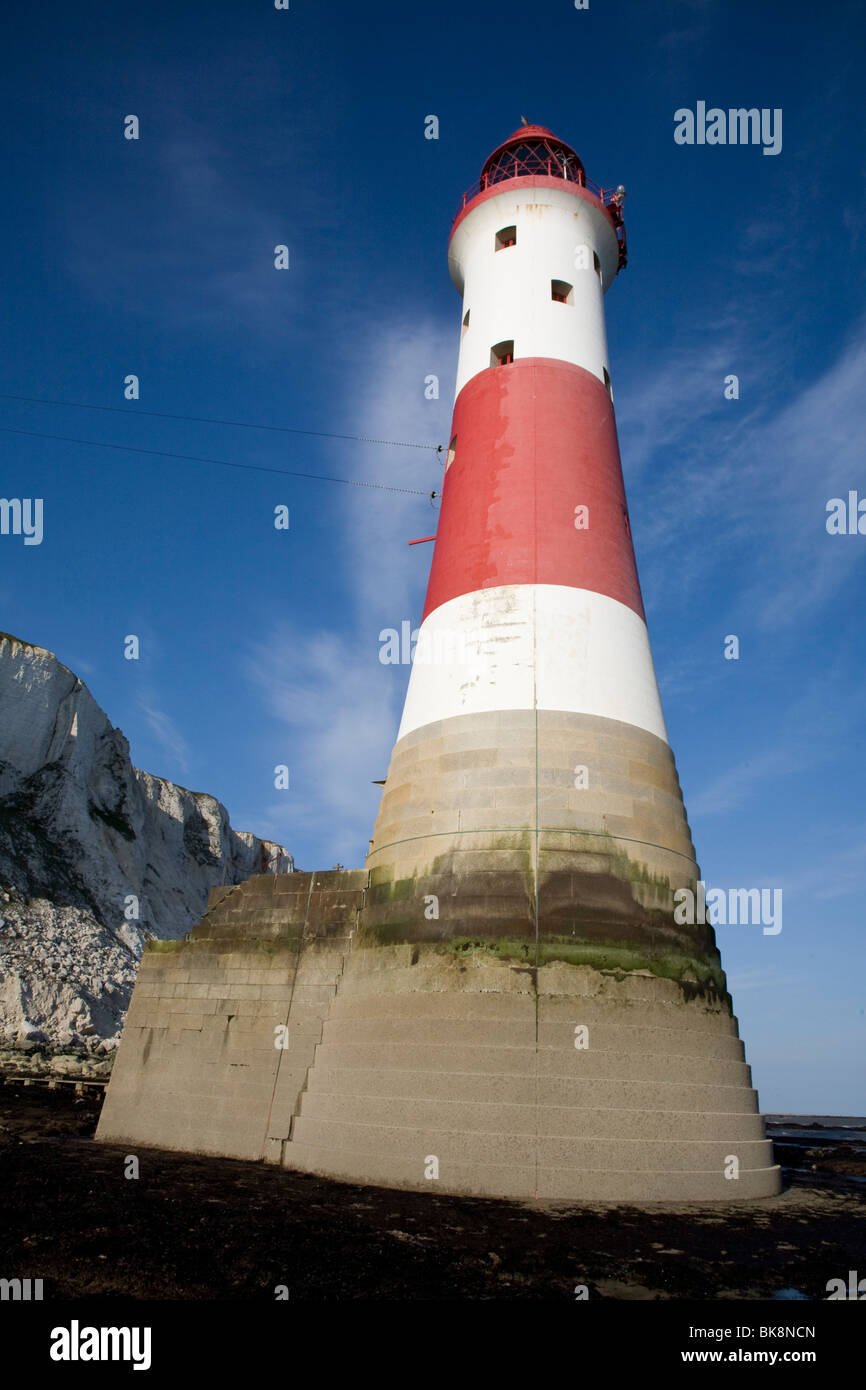 Beachy Head lighthouse as seen from ground/sea level Stock Photo - Alamy