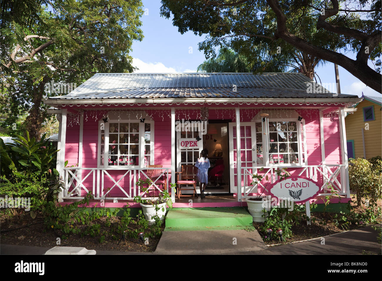 Shopping, Holetown, West coast, Barbados Stock Photo - Alamy
