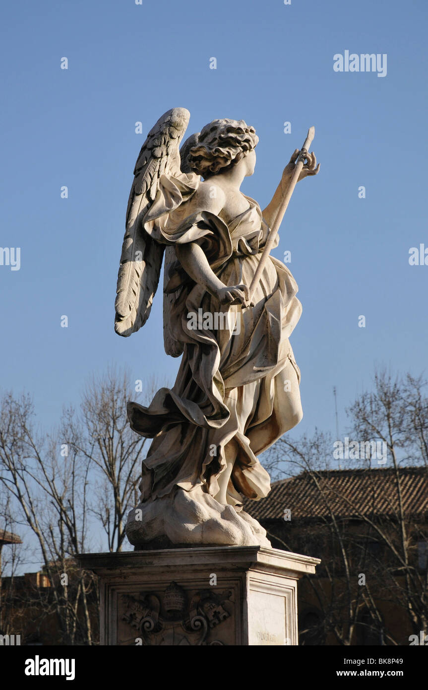 Statue of an angel on Angel's Bridge, historic city centre, Rome, Italy ...