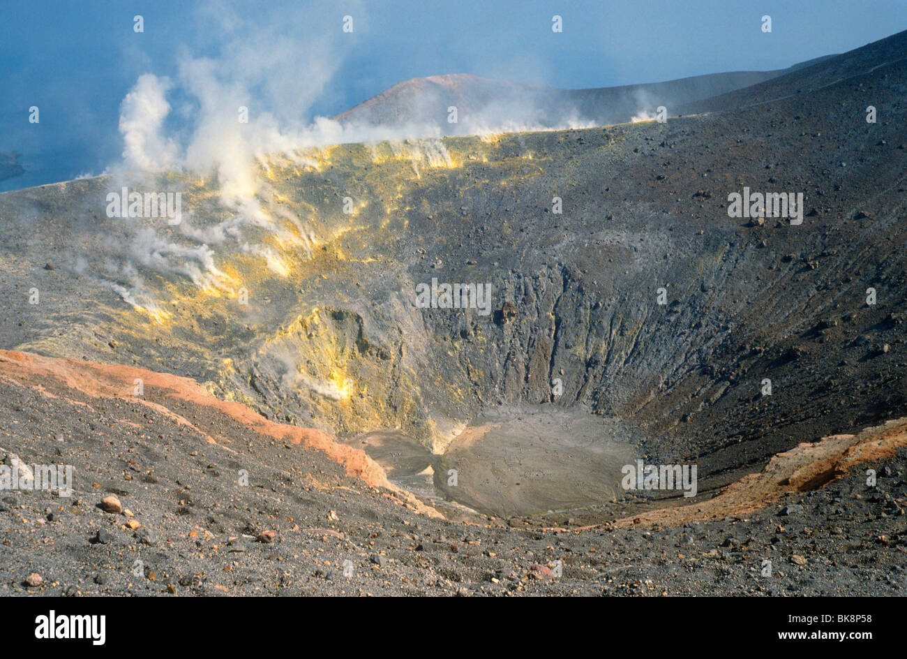 Volcanic crater, Vulcano, Aeolian Islands, Italy, Europe Stock Photo ...