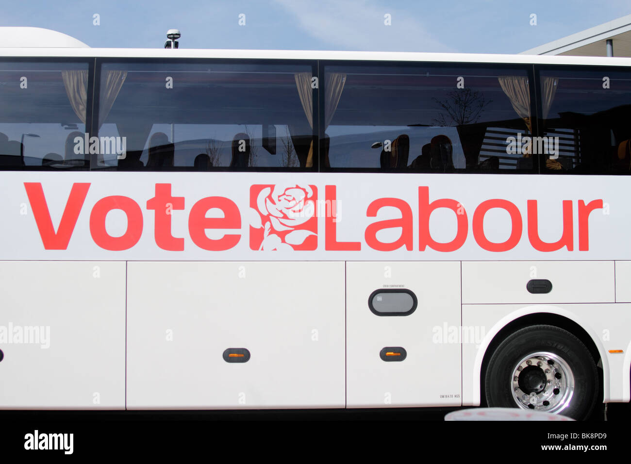 Labour battle bus ferrying journalists around the country following ...