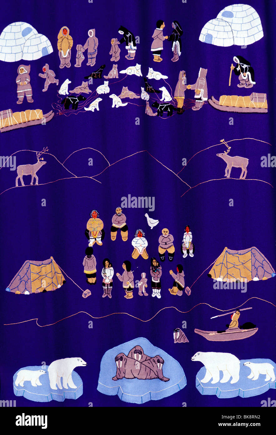 Tapestry depicting native Inuit traditions, St. Jude's Anglican ...