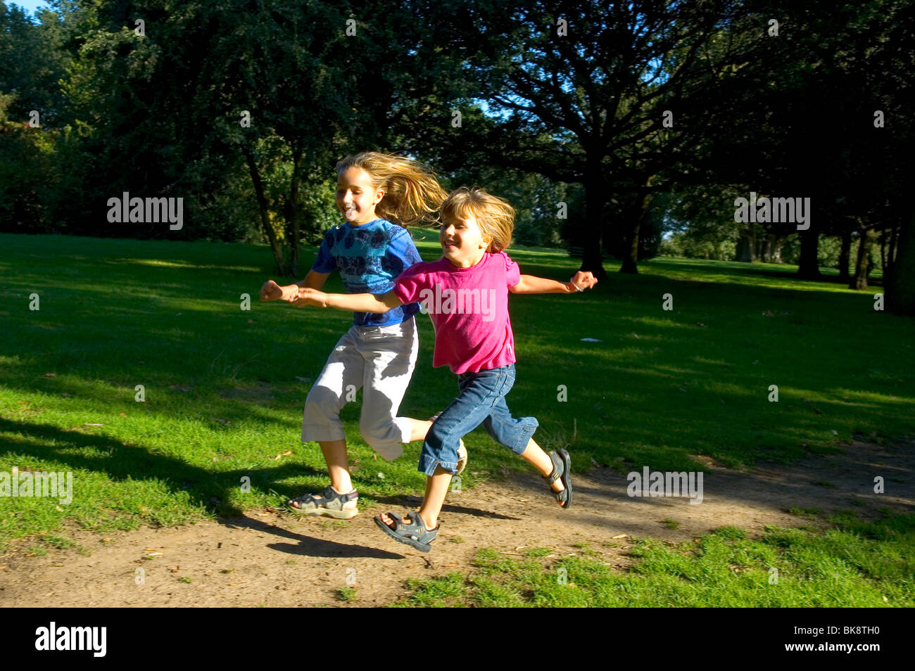 Children, Girls Running Stock Photo - Alamy