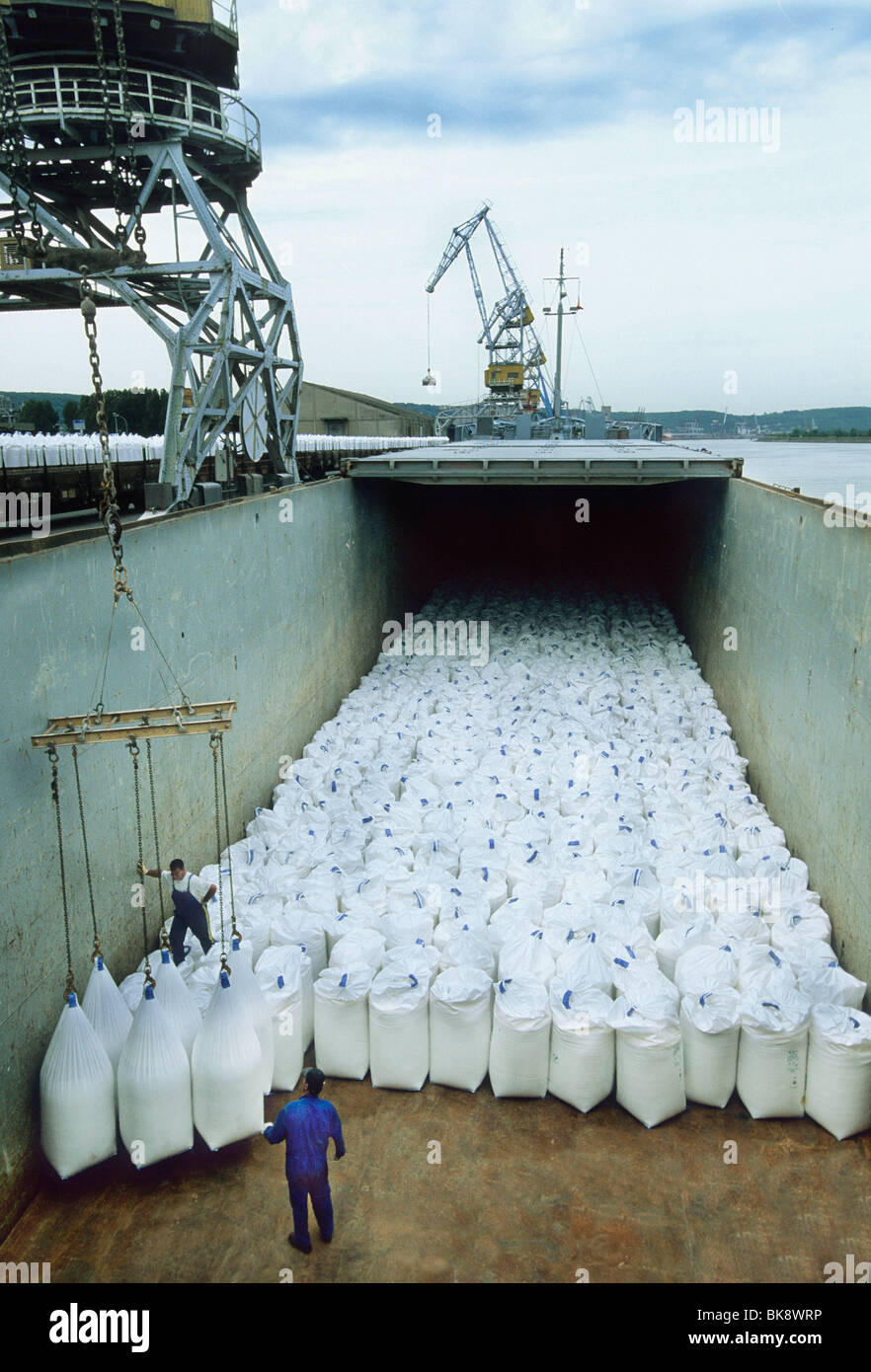 Loading of manure bags Stock Photo - Alamy
