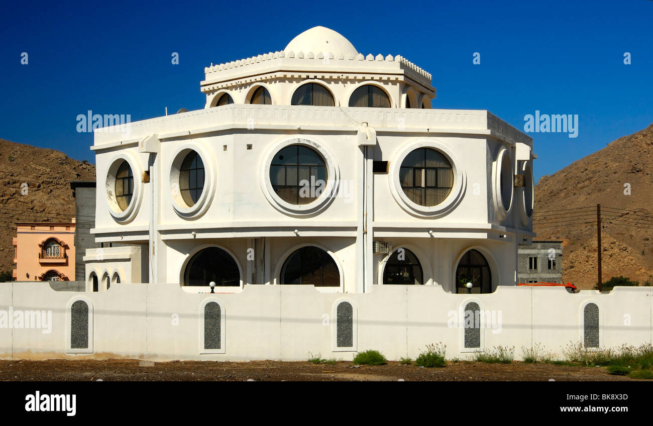 House built in a modern Arab style, Bahla, Sultanate of Oman, Middle ...