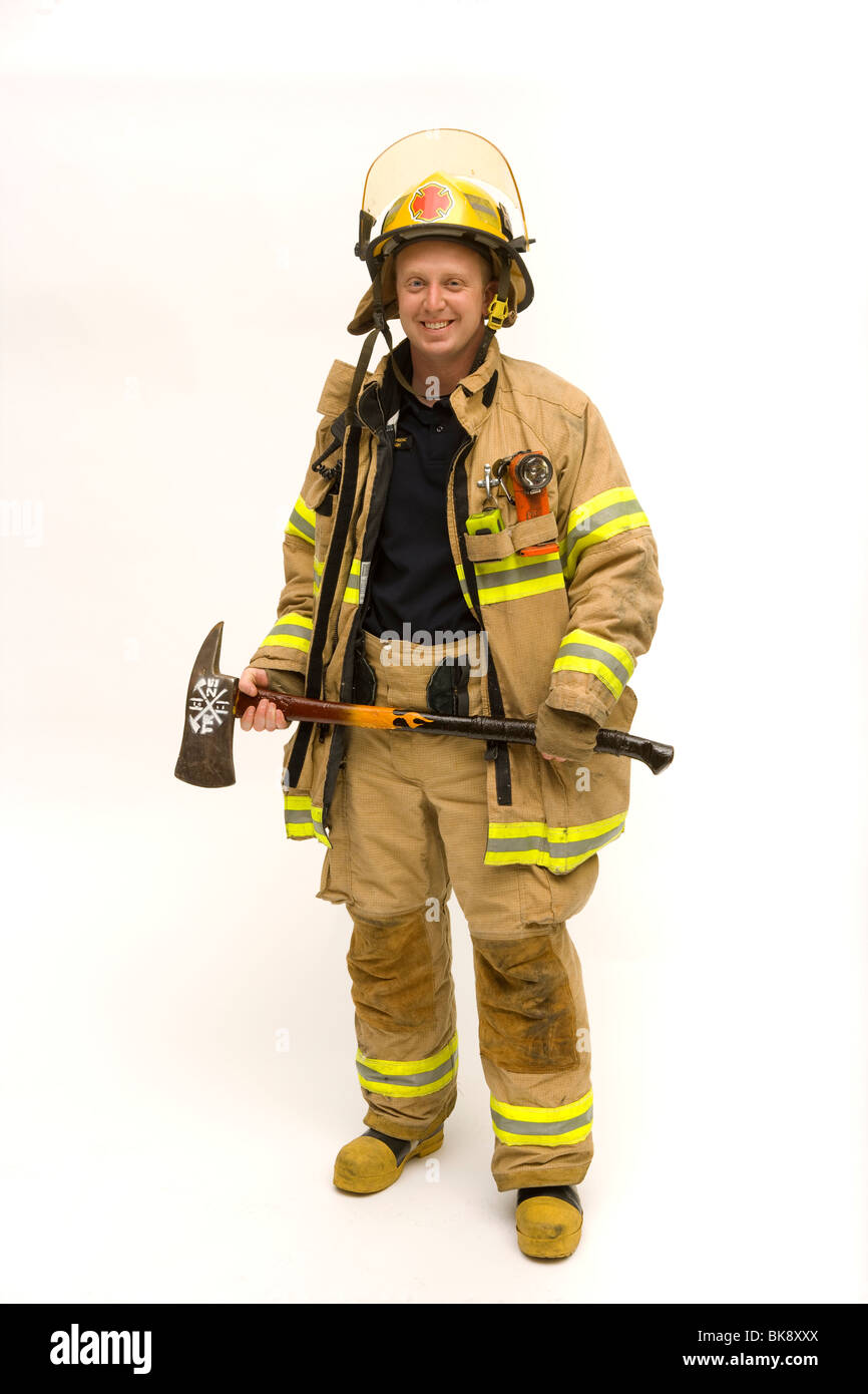 Firefighter Holding Axe