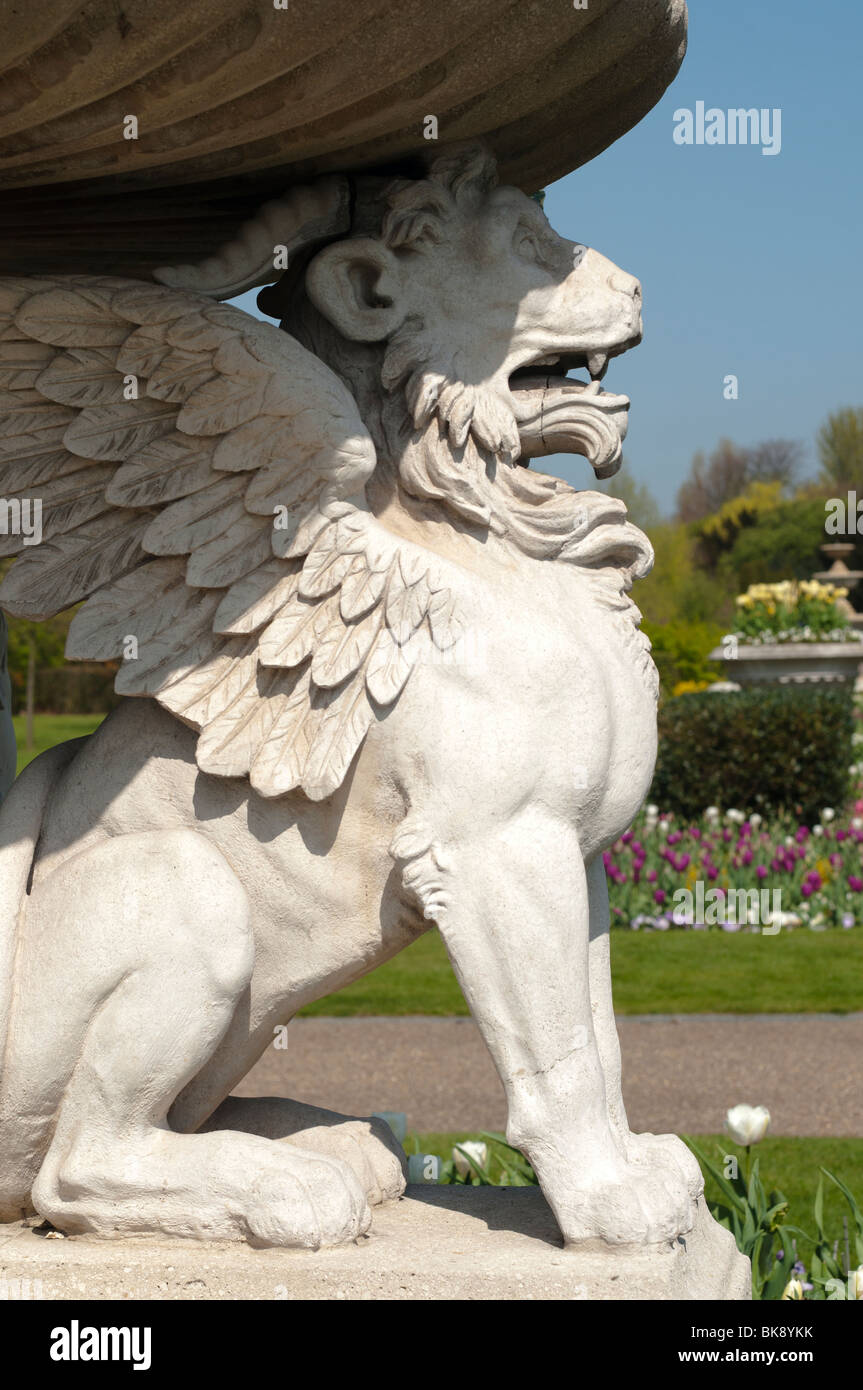 Sitting Winged Lion Stock Photo - Alamy