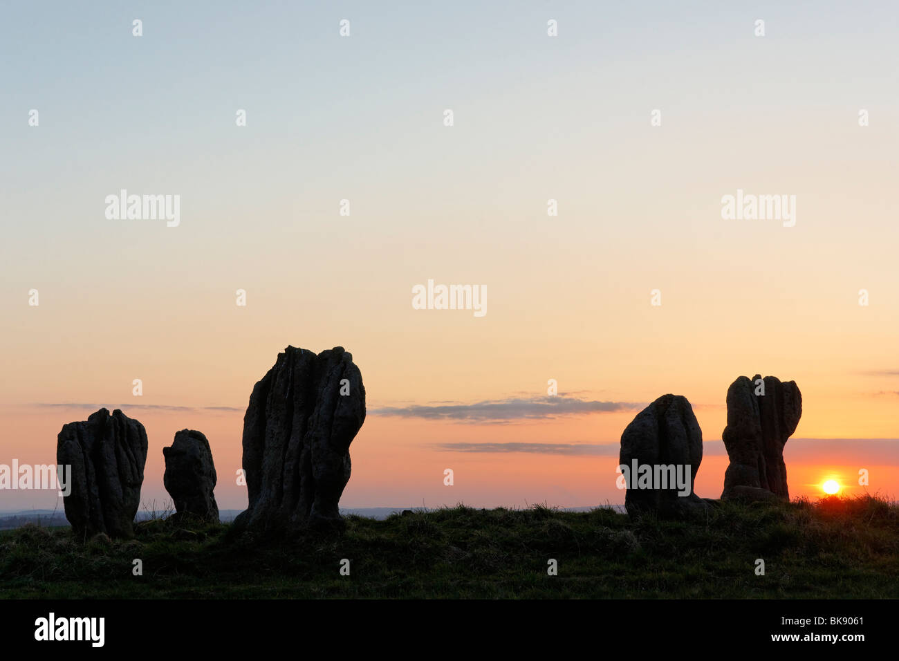 Duddo Stone Circle, Northumberland, England, UK. Also known as Duddo ...