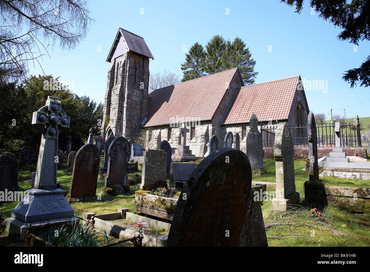 St Gwynno's Church in an isolated rural location in the Brecon beacons ...