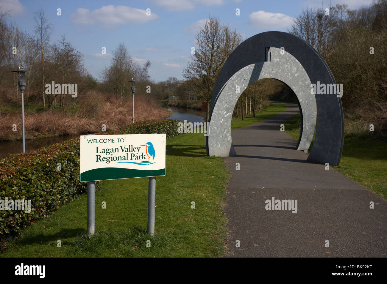 lagan towpath entrance to lagan valley regional park in lisburn city ...