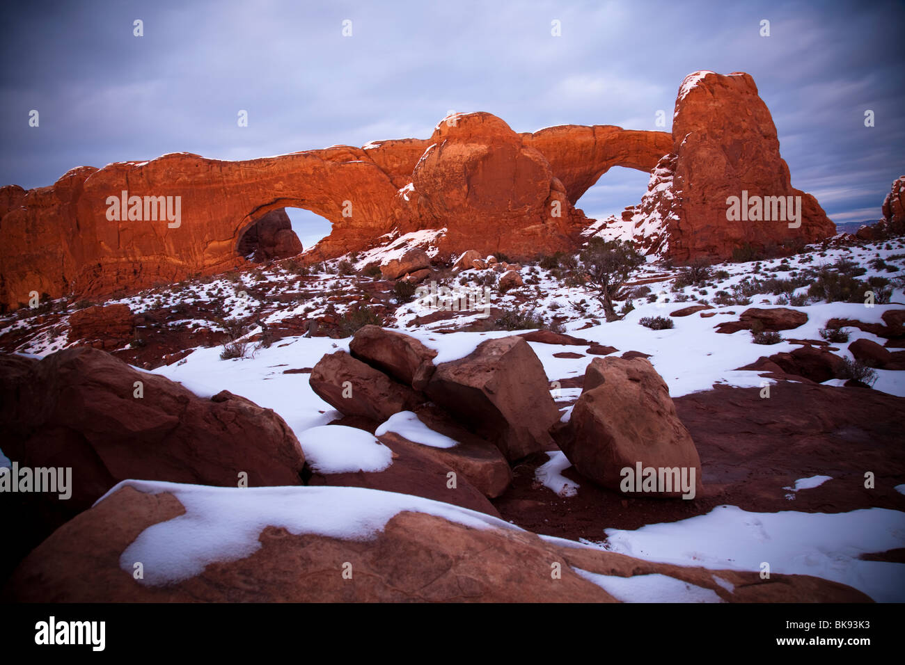 The North and South Windows in Arches National Park near Moab, Utah are ...