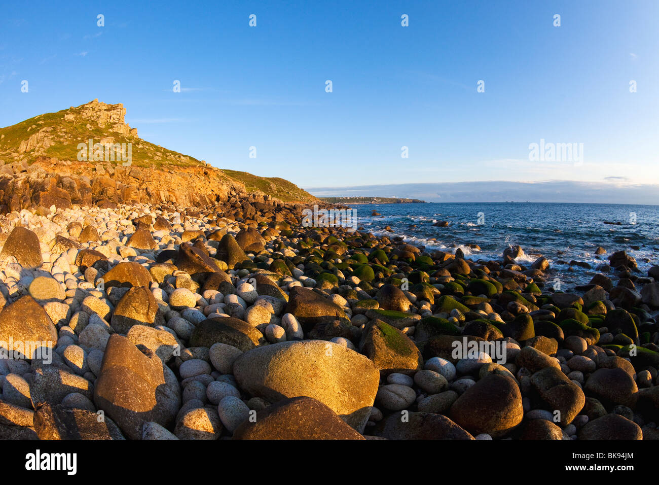 Rock formations at the coast, Land's End, Cornish Riviera, Gribba Point ...