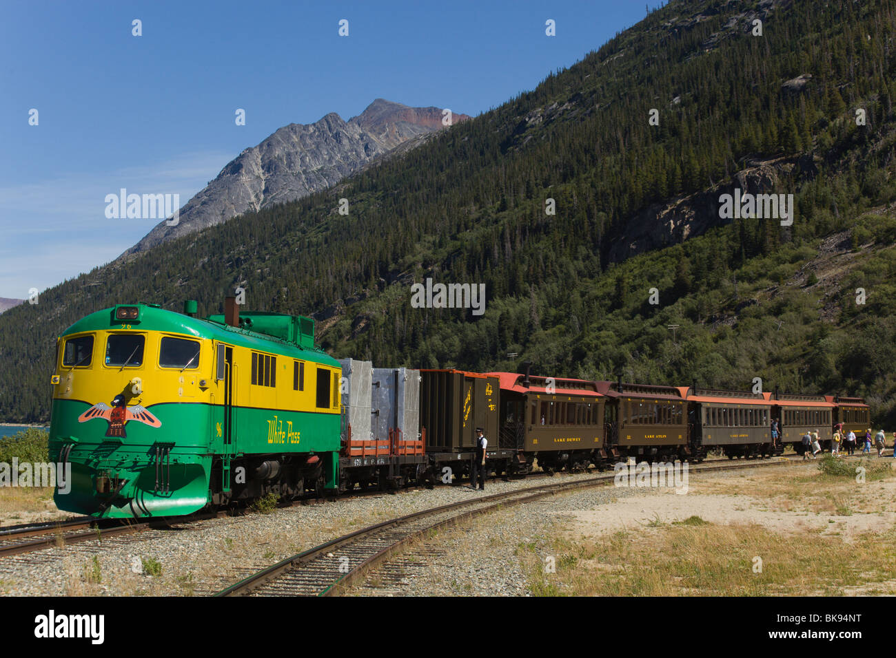 Historic White Pass And Yukon Route Railway Train Leaving Bennett