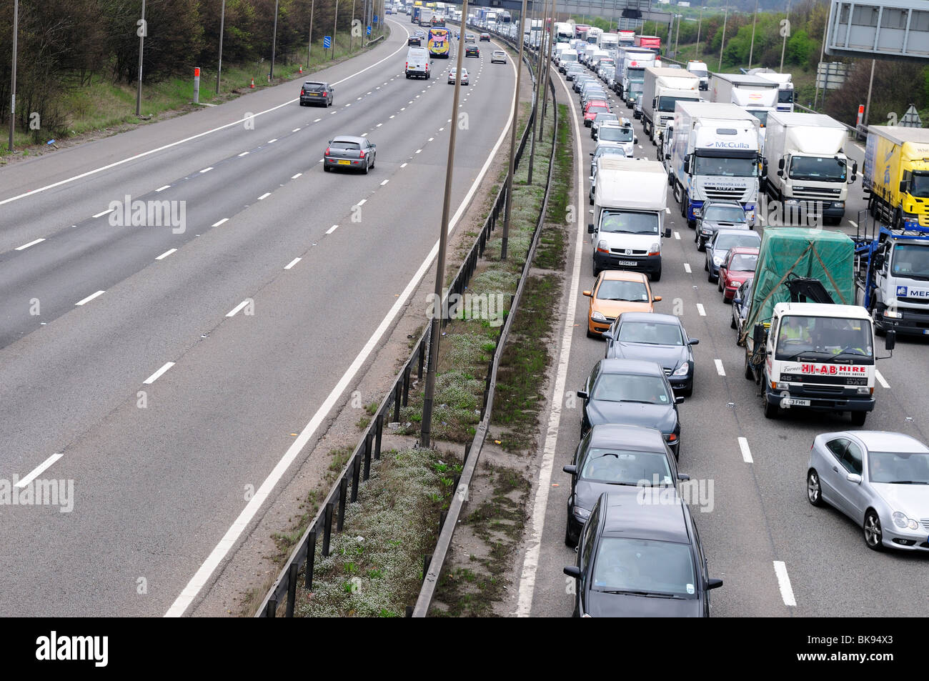 M1 Motorway Southbound Congestion Stock Photo - Alamy