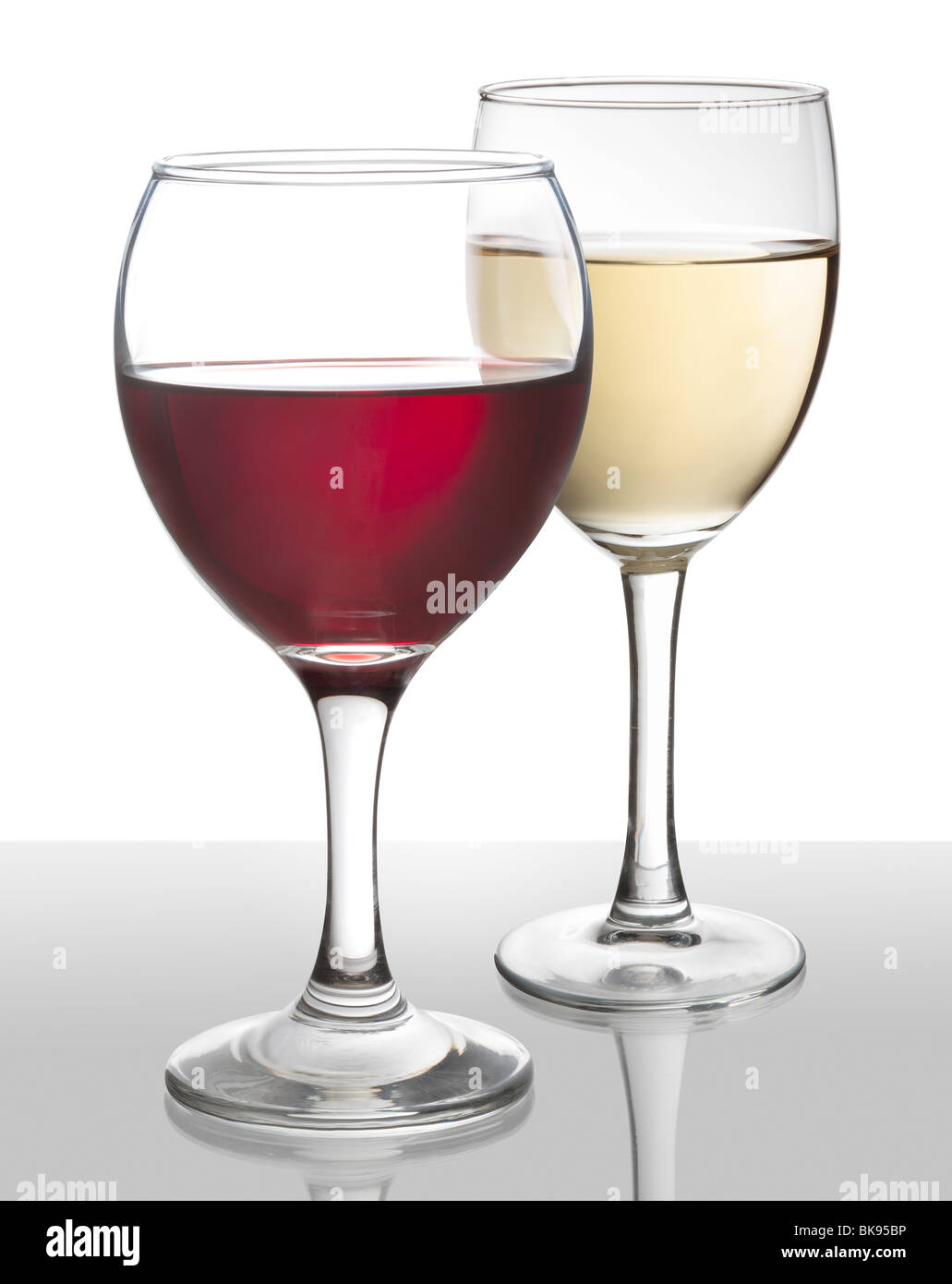 Glasses of Red and White Wine Stock Photo - Alamy