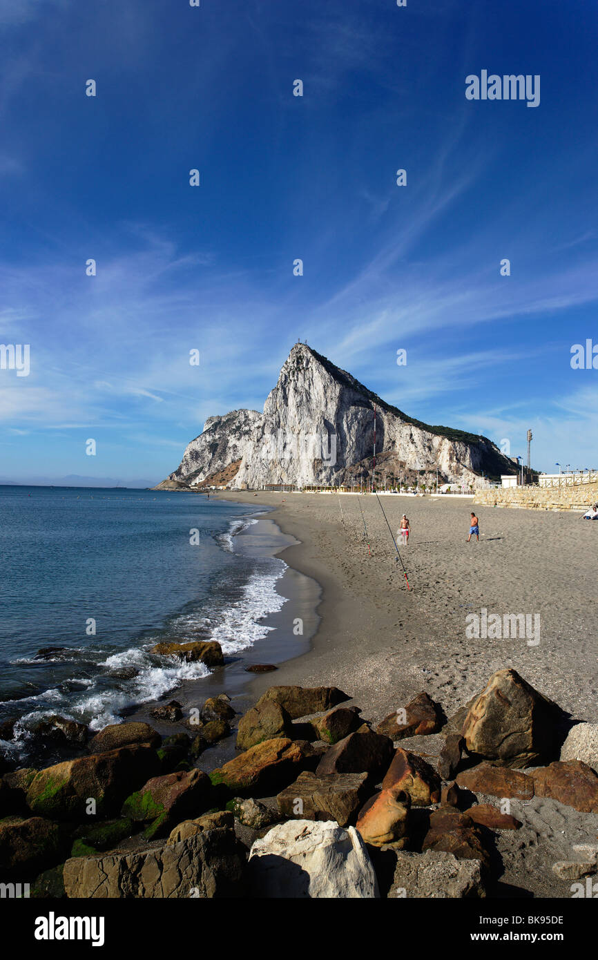 Beach of Gibraltar, British overseas territory Stock Photo - Alamy