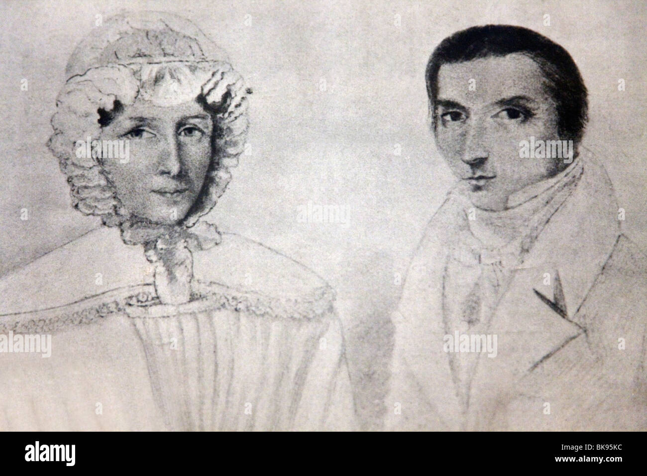 Drawing of Frederic Chopin's parents, Royal Carthusian Monastery ...
