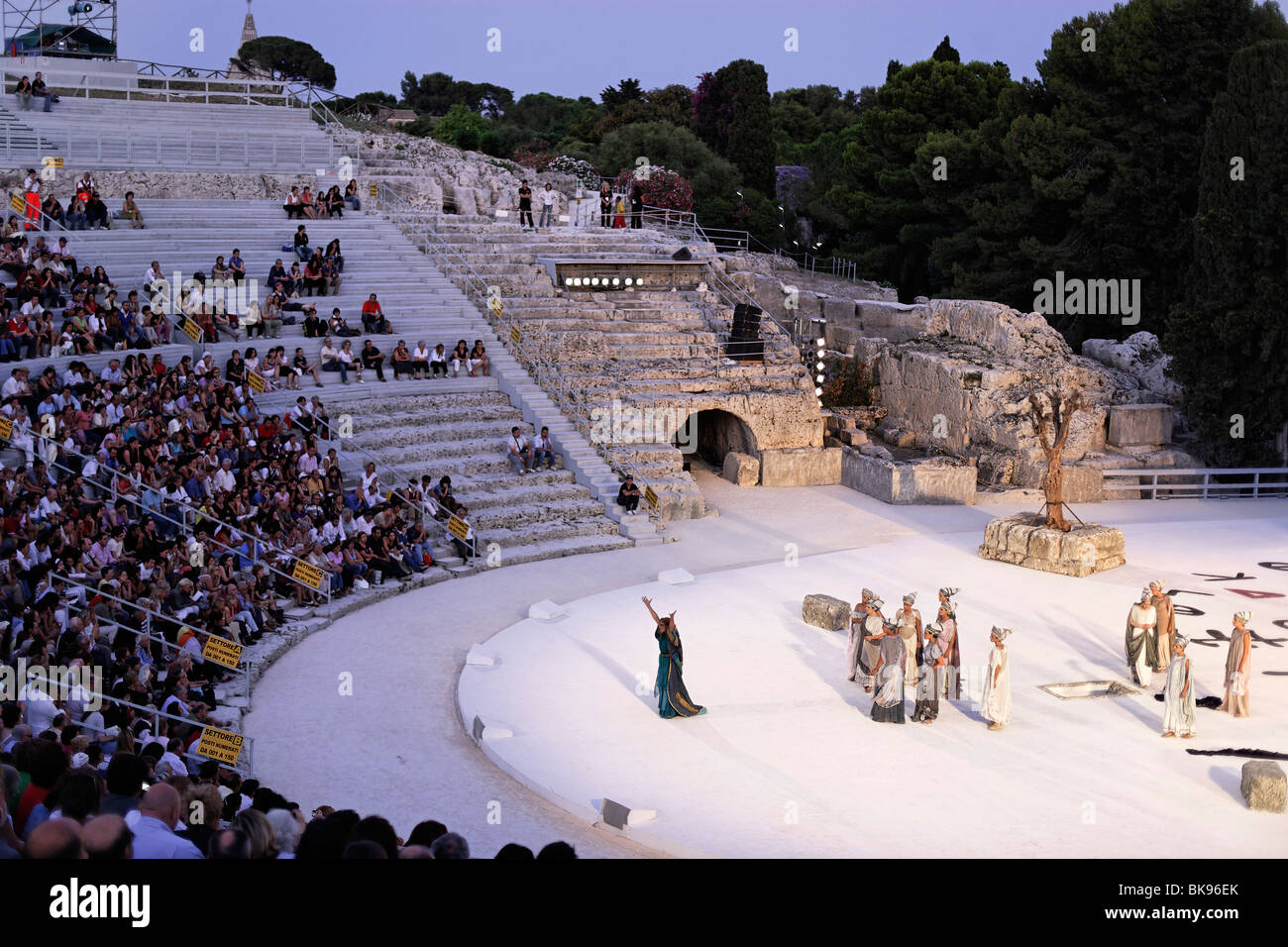 Medea performance, amphitheatre, Syracuse, Ortygia island, Sicily ...