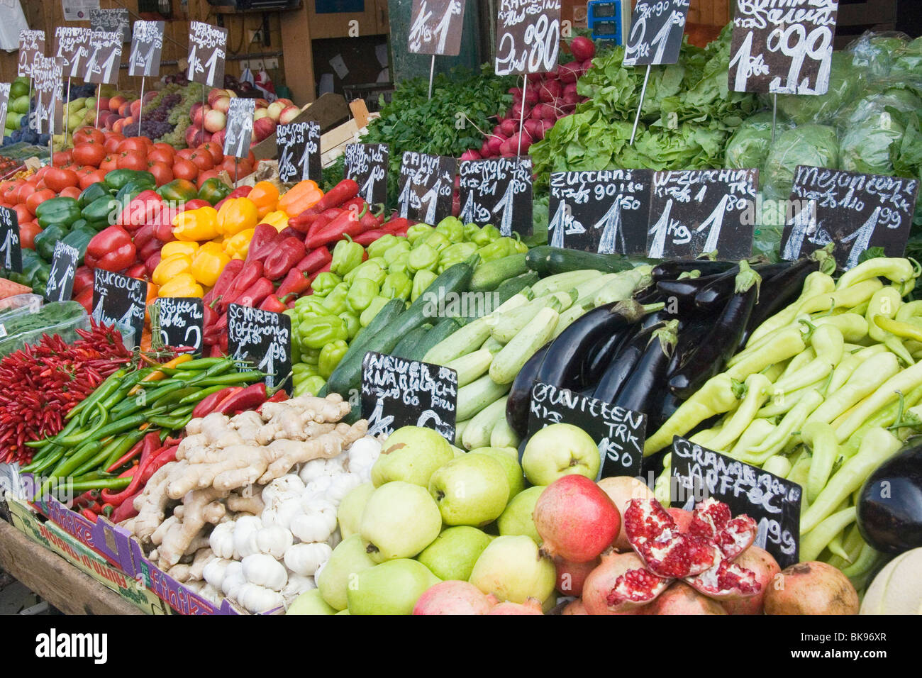Vegetables In A Market, Vienna, Austria Stock Photo - Alamy