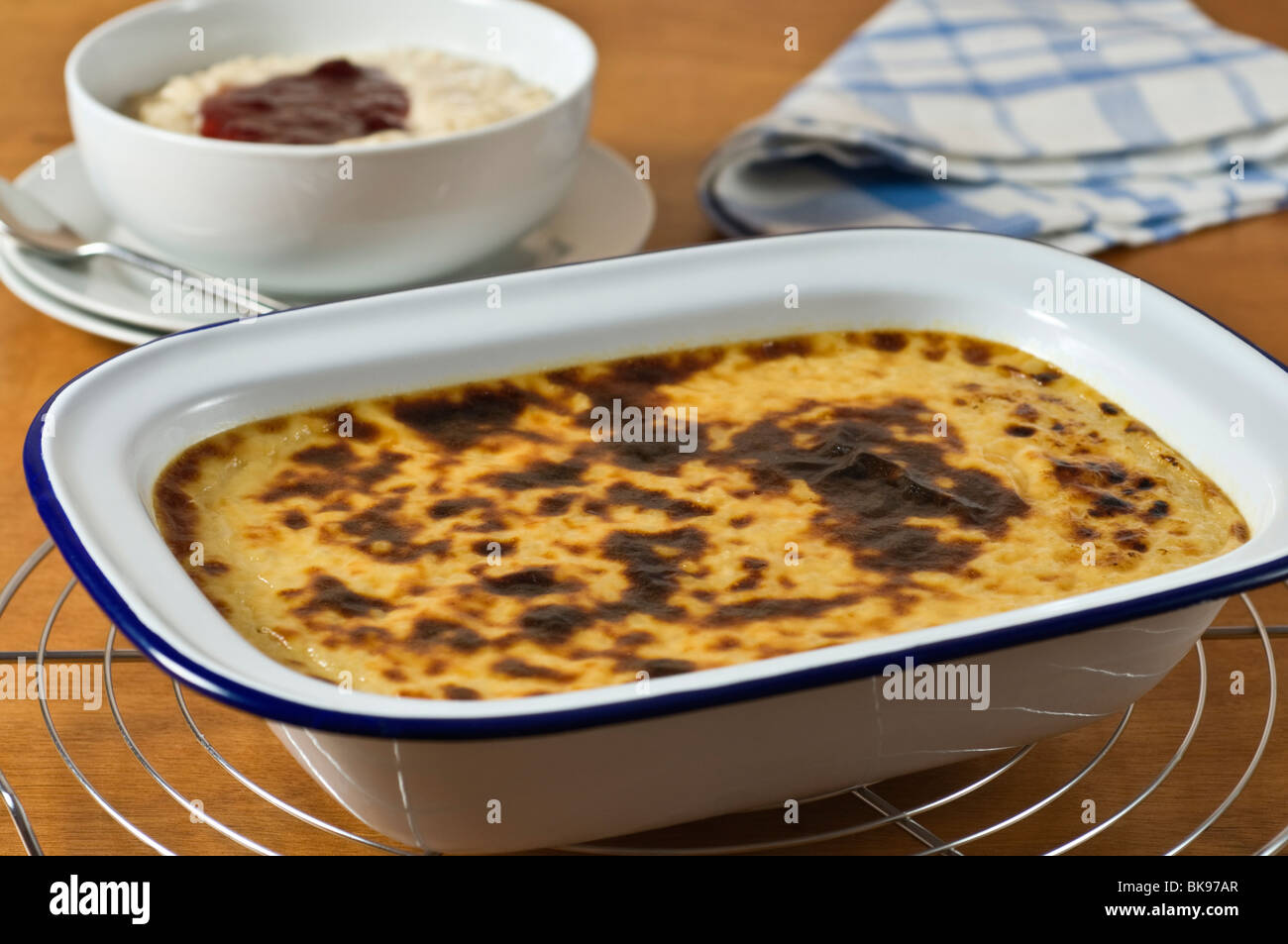 Baked rice pudding Stock Photo - Alamy