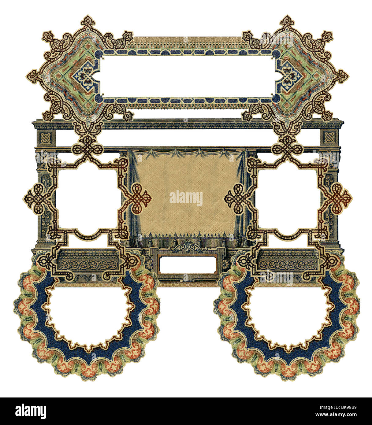 Luxuriously illustrated old colored victorian frame Stock Photo - Alamy