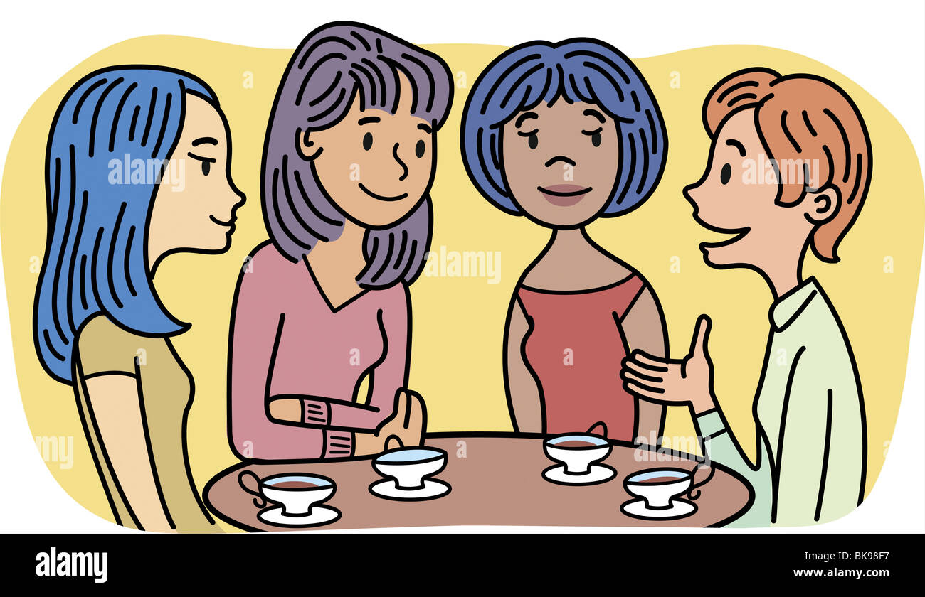 Illustration women gossiping hi-res stock photography and images - Alamy