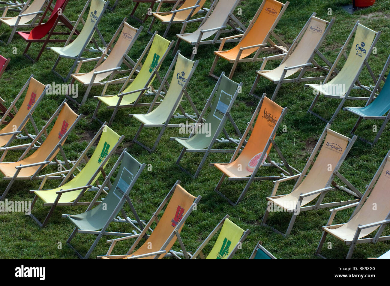 Empty deck chairs in Berlin, Germany Stock Photo - Alamy