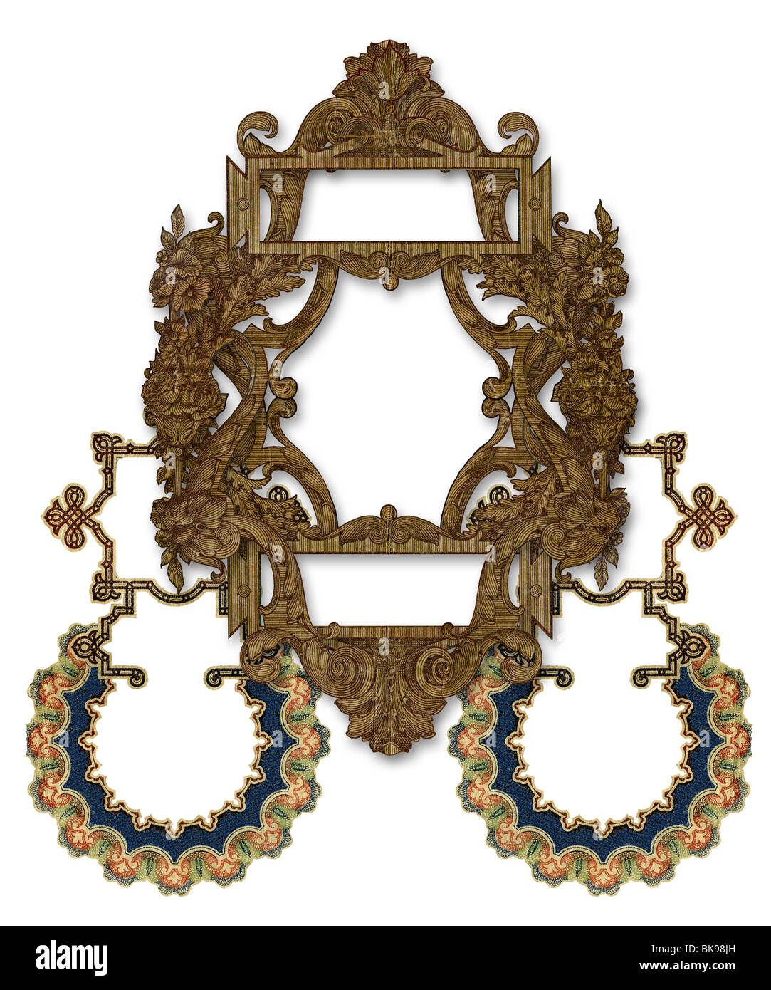 Luxuriously illustrated old colored victorian frame Stock Photo - Alamy