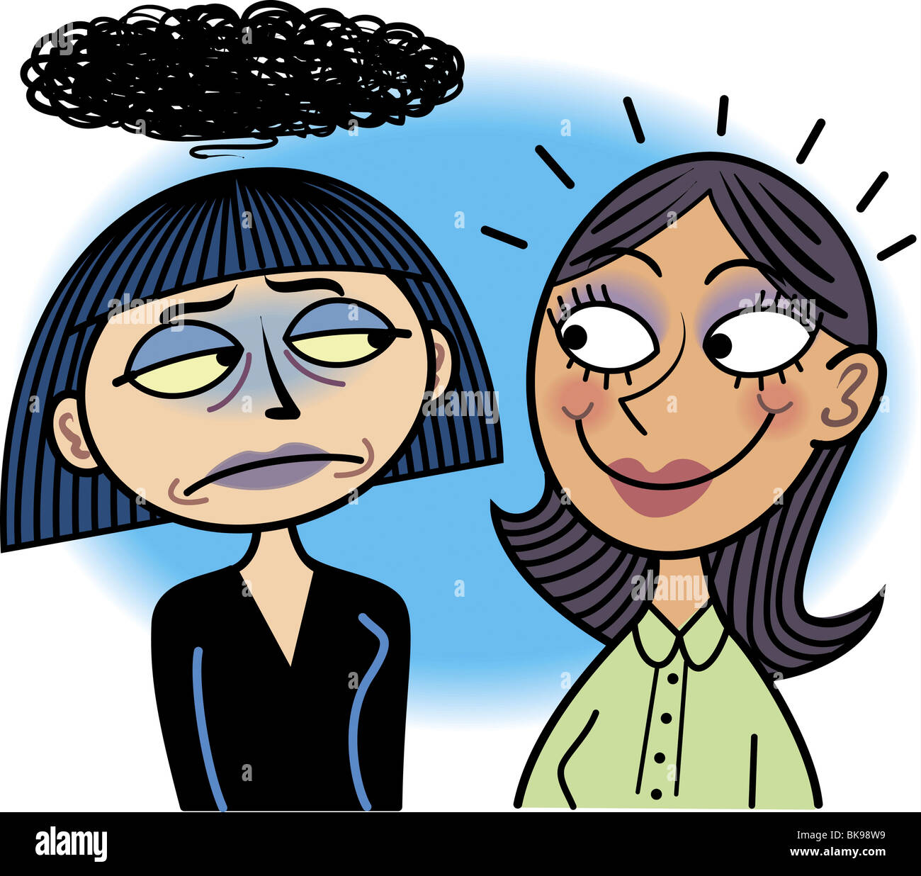 Two women staring at each other Stock Photo - Alamy
