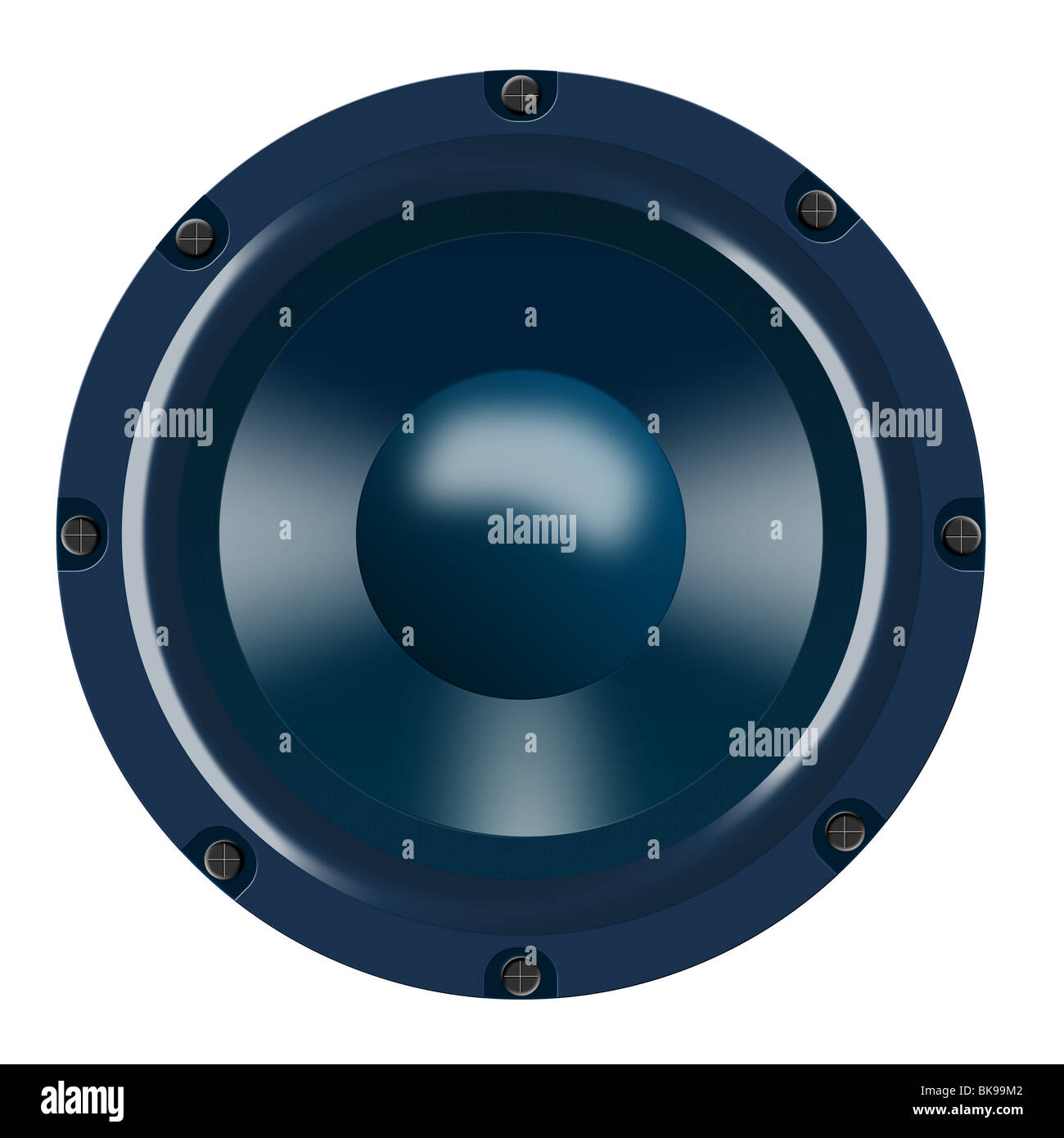 Front viewed blue woofer sealed with screws Stock Photo - Alamy