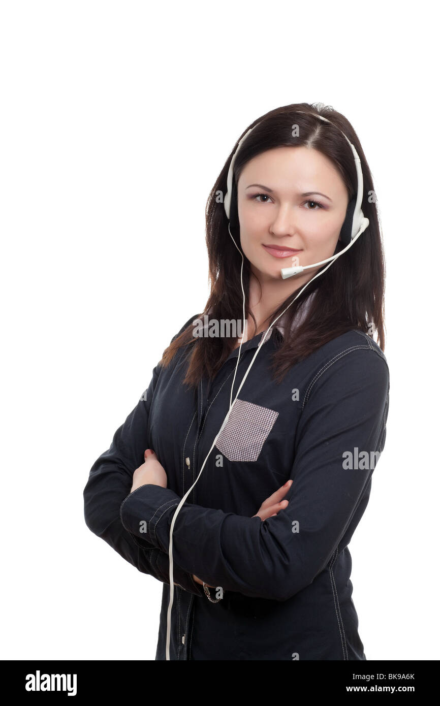 Customer Service Operator, over a White Background Stock Photo - Alamy
