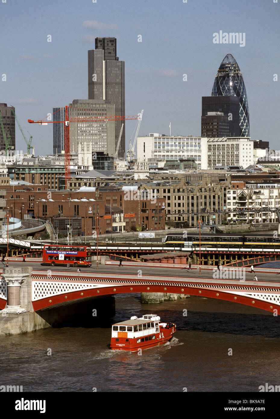 London, View Along Thames & City Stock Photo - Alamy