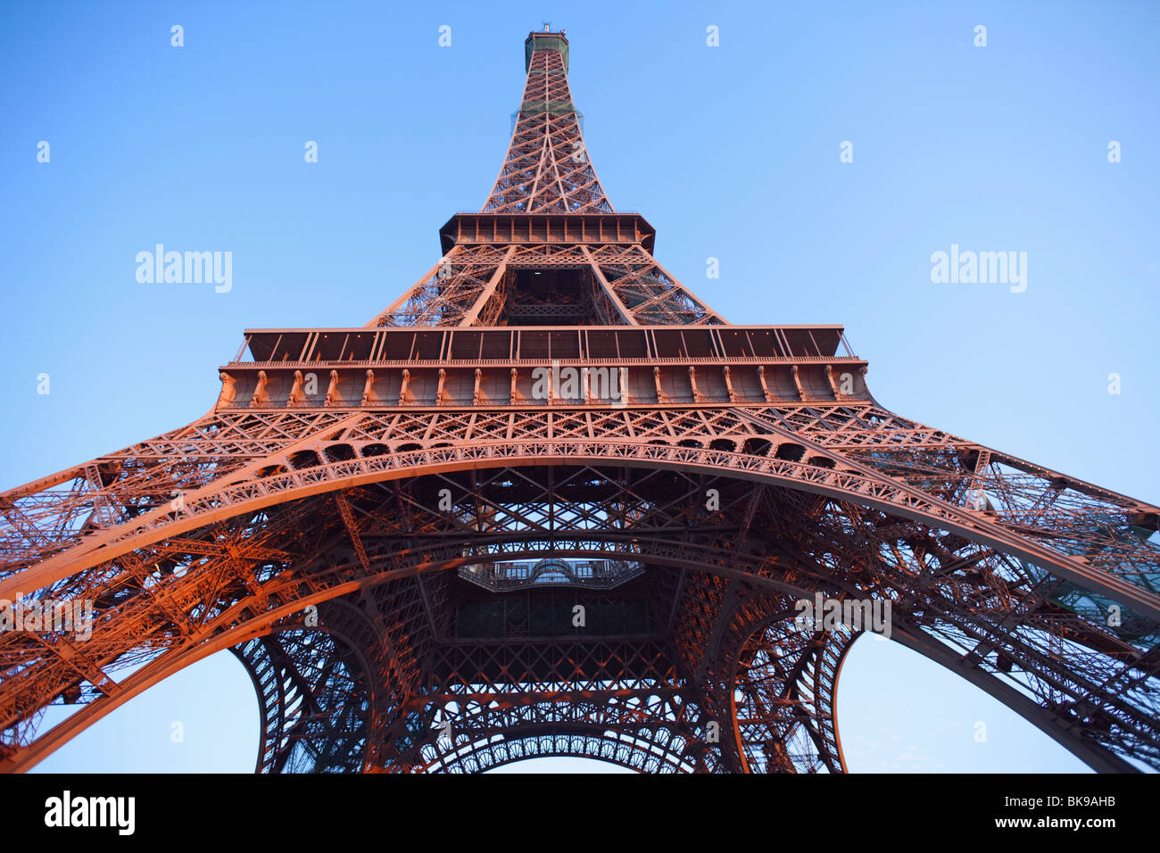 Low angle view of a tower, Eiffel Tower, Paris, France Stock Photo - Alamy