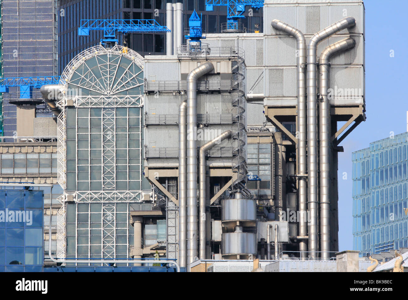 sleek steel structure lloyds building Lime Street city of london ...