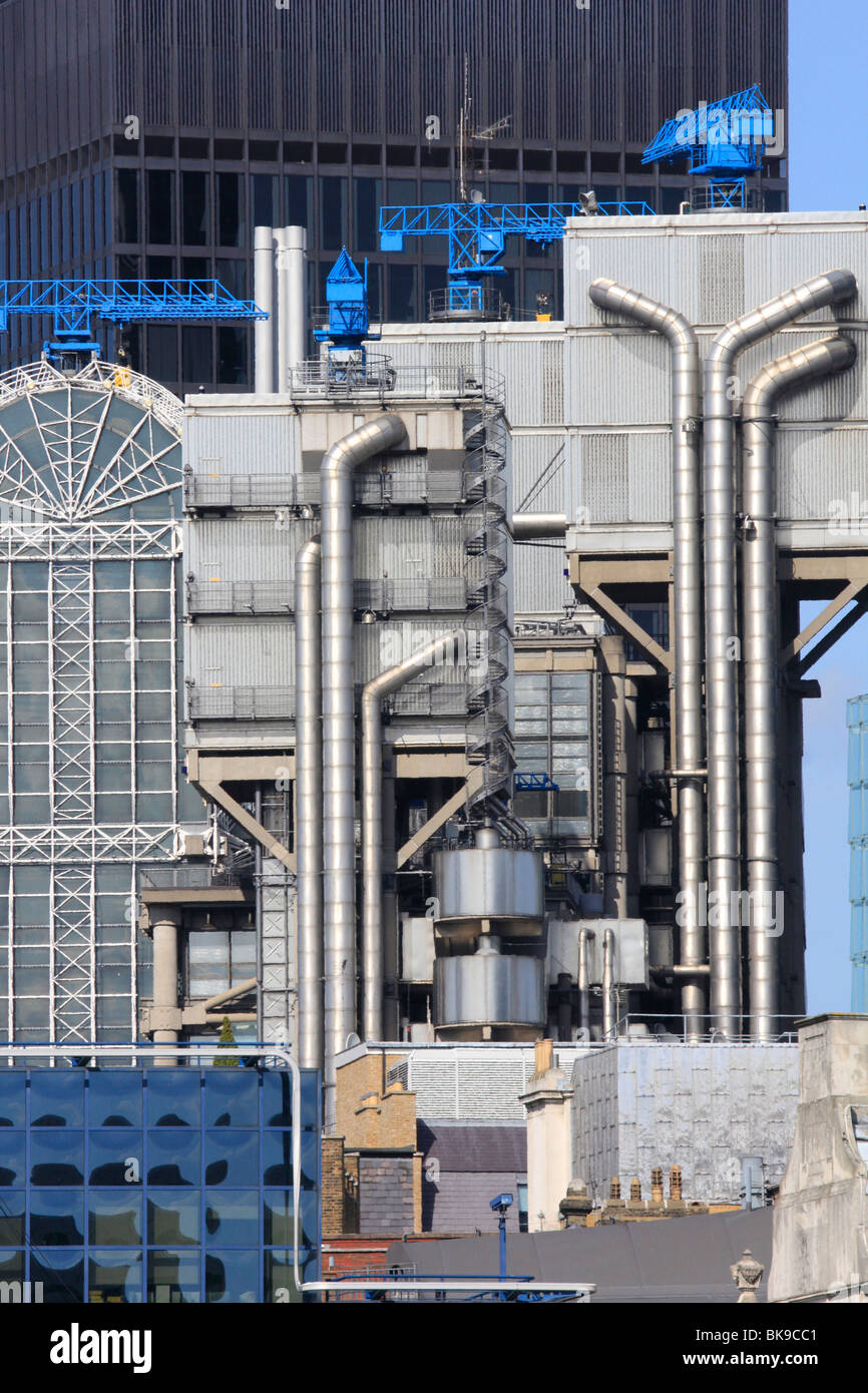 sleek steel structure lloyds building Lime Street city of london ...