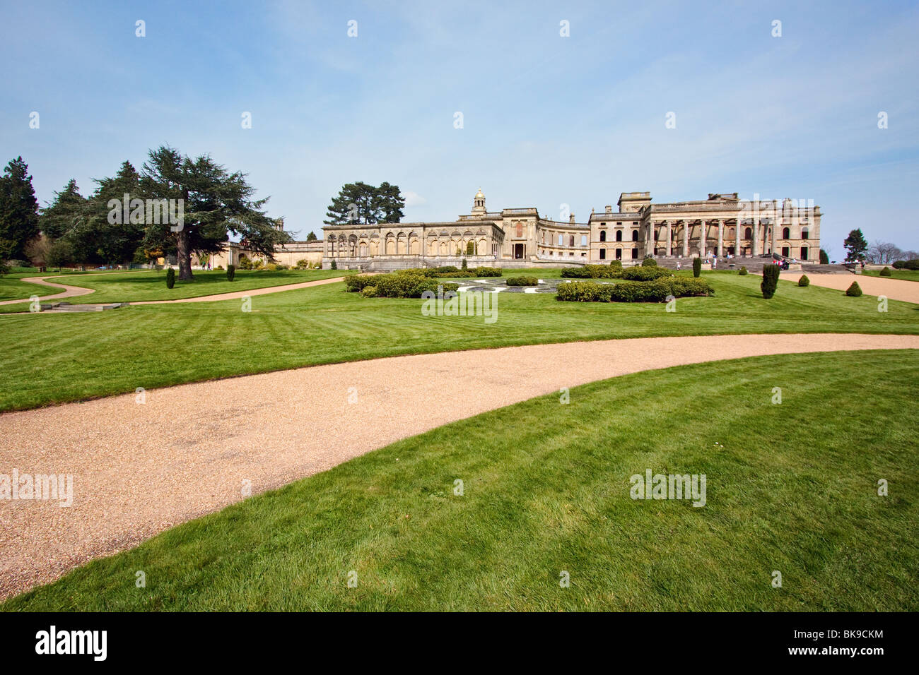 Witley Court ruins formal gardens and classical fountains Stock Photo ...