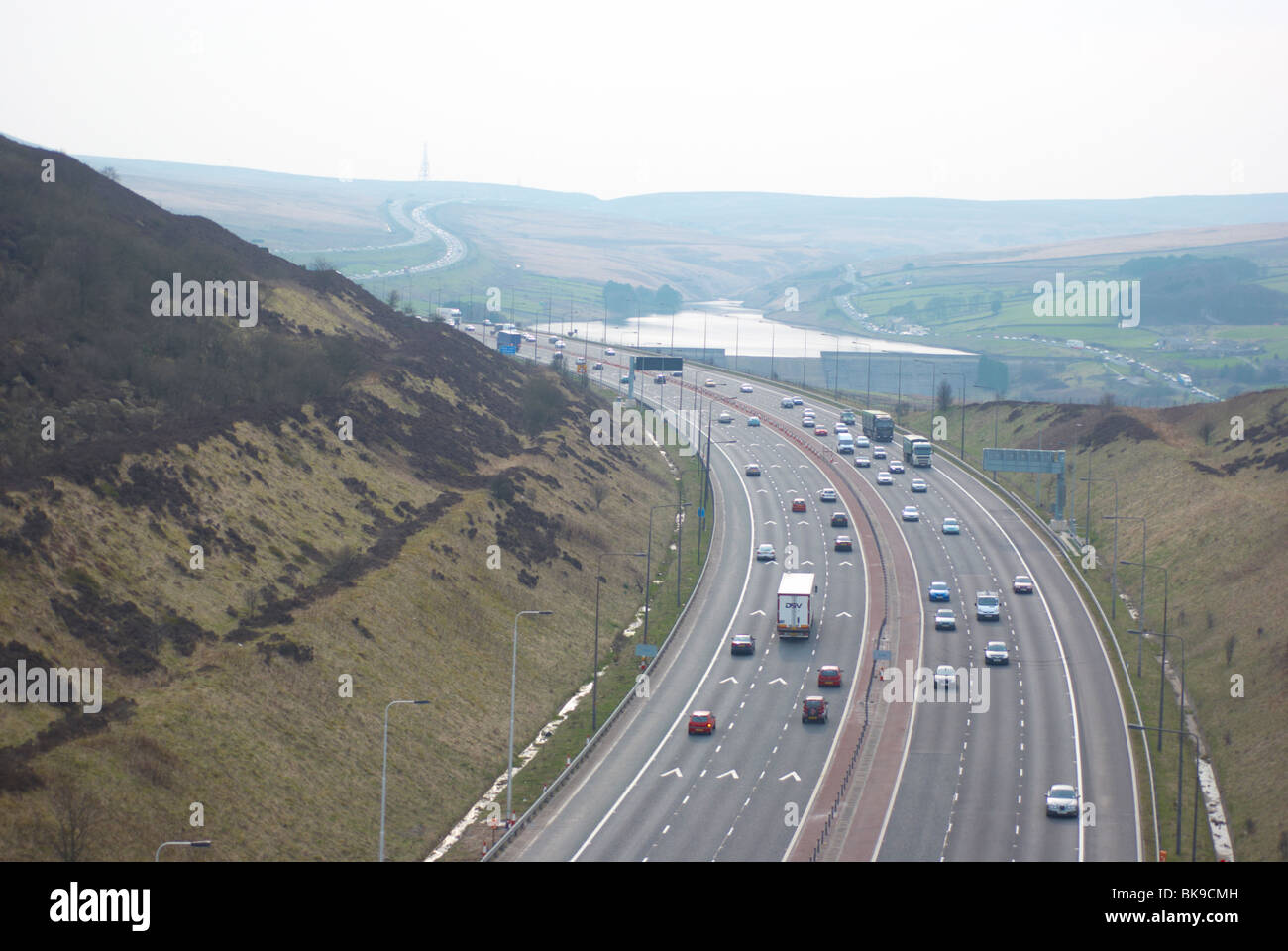 Traffic on the M62 motorway (near Outlane, Huddersfield Stock Photo - Alamy