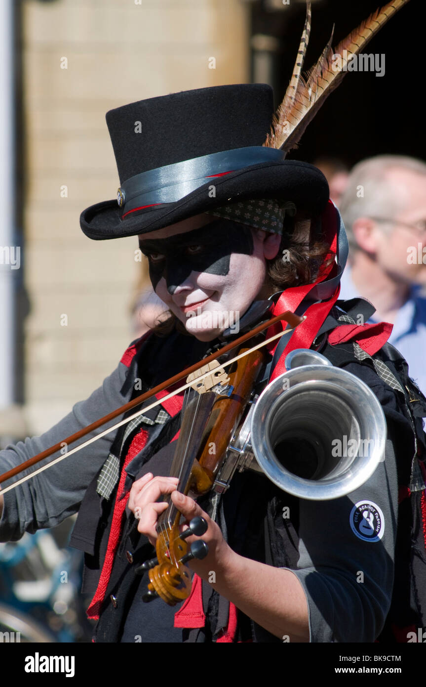 Morris musician playing the Stroh violin, (aka phonofiddle or ...