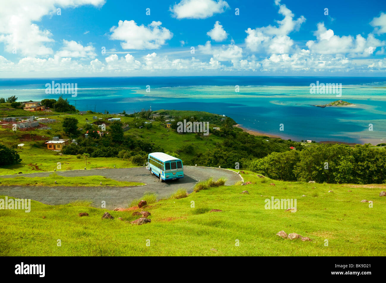 ROAD TO ANSE MOUROUK, RODRIGUES ISLAND, MAURITIUS REPUBLIC Stock Photo ...