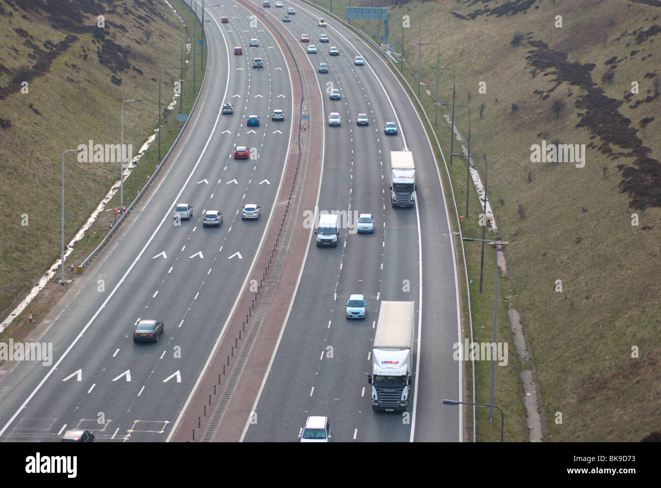 Traffic on the M62 motorway (near Outlane, Huddersfield Stock Photo - Alamy