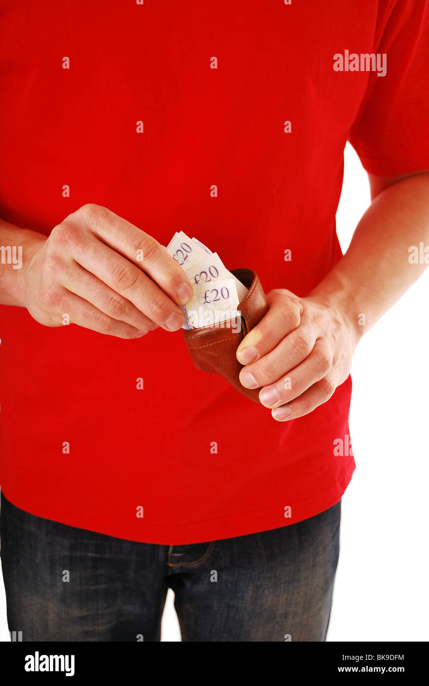 Wallet full of twenty pound notes sterling Stock Photo - Alamy