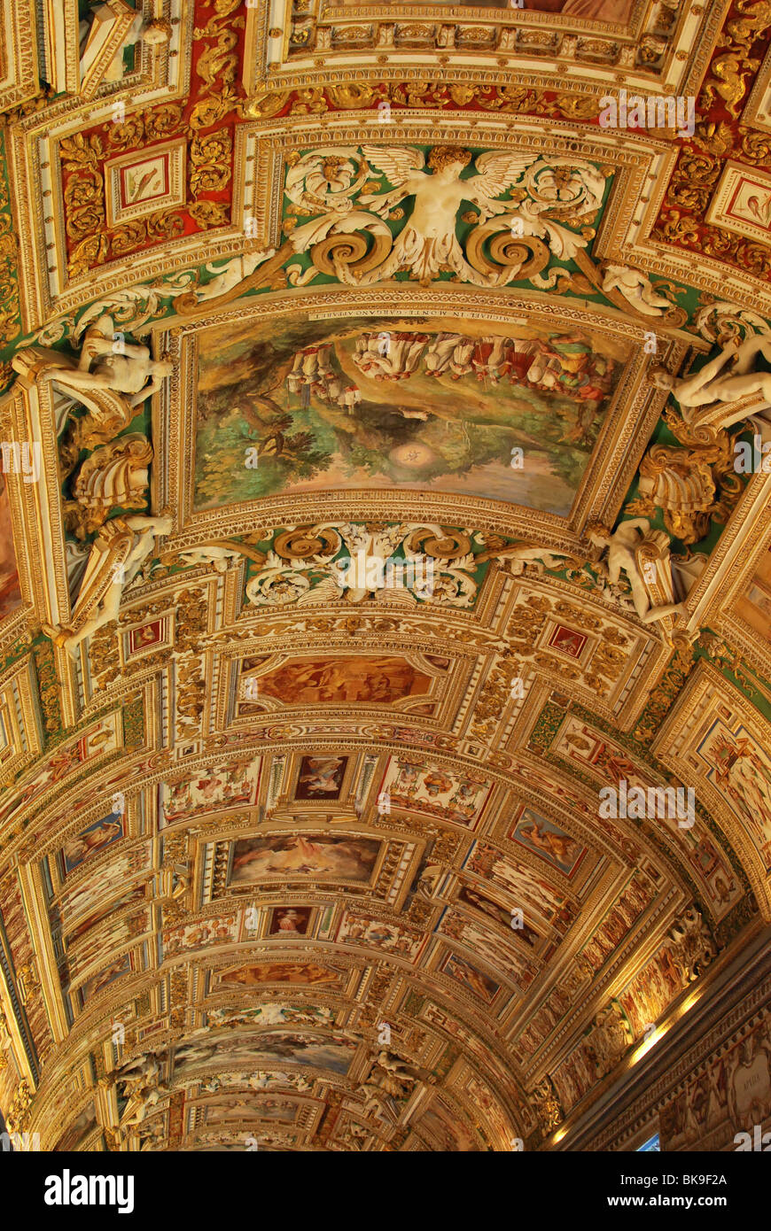 Ceiling, Gallery of Maps, Vatican Museums, historic city centre, Vatican City, Italy, Europe ...