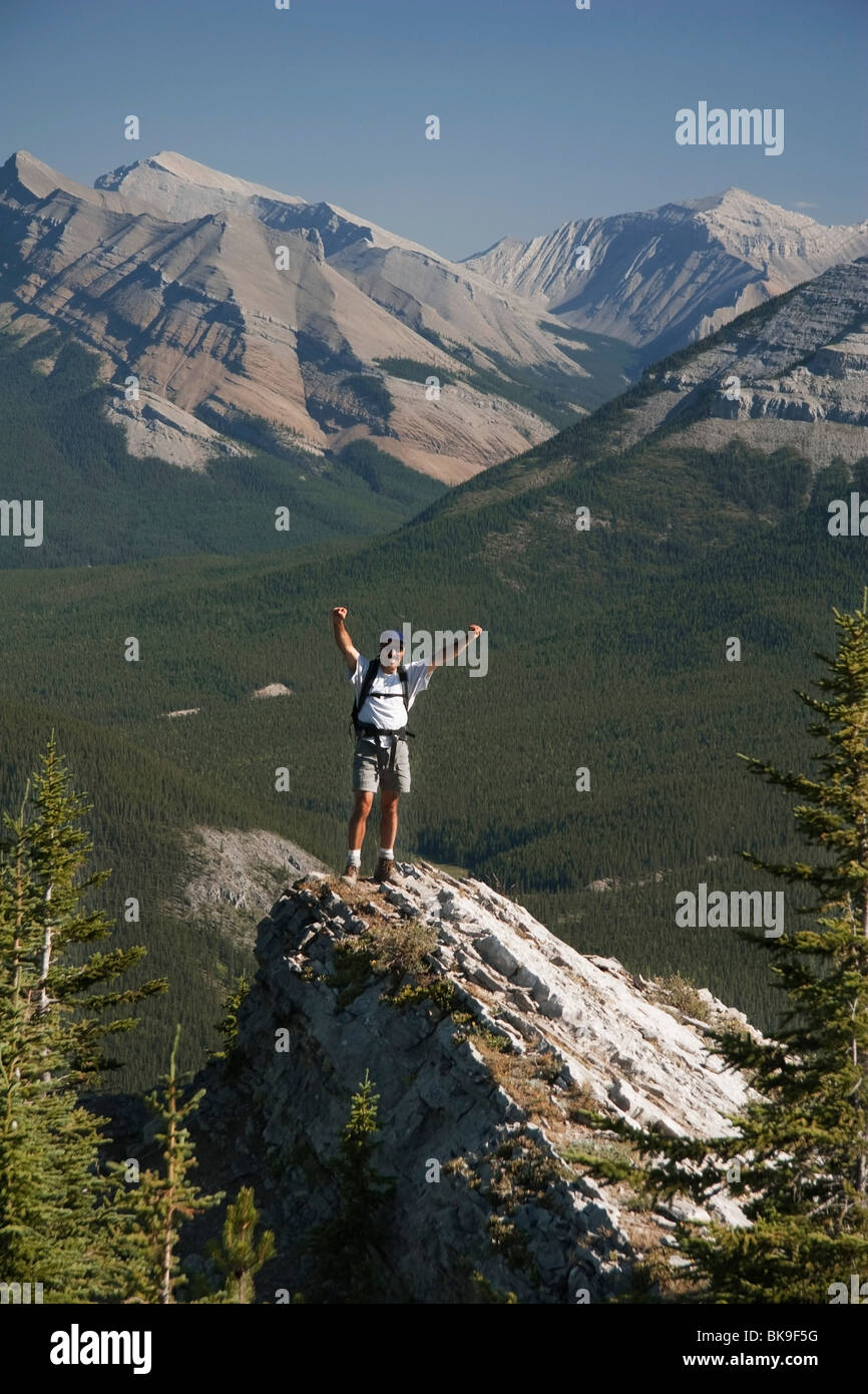 Hiker On Mountain Stock Photo - Alamy