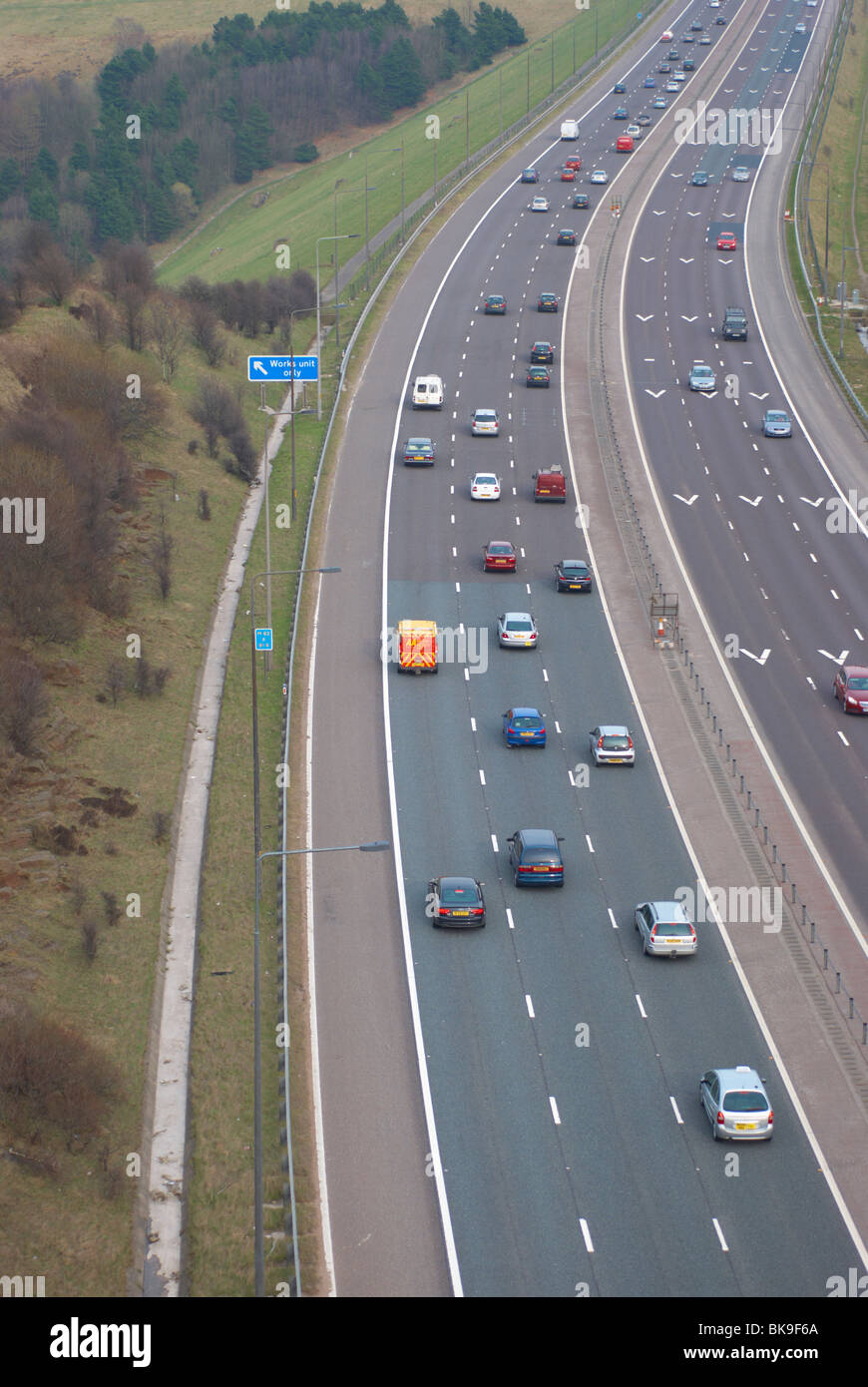 Traffic on the M62 motorway (near Outlane, Huddersfield Stock Photo - Alamy