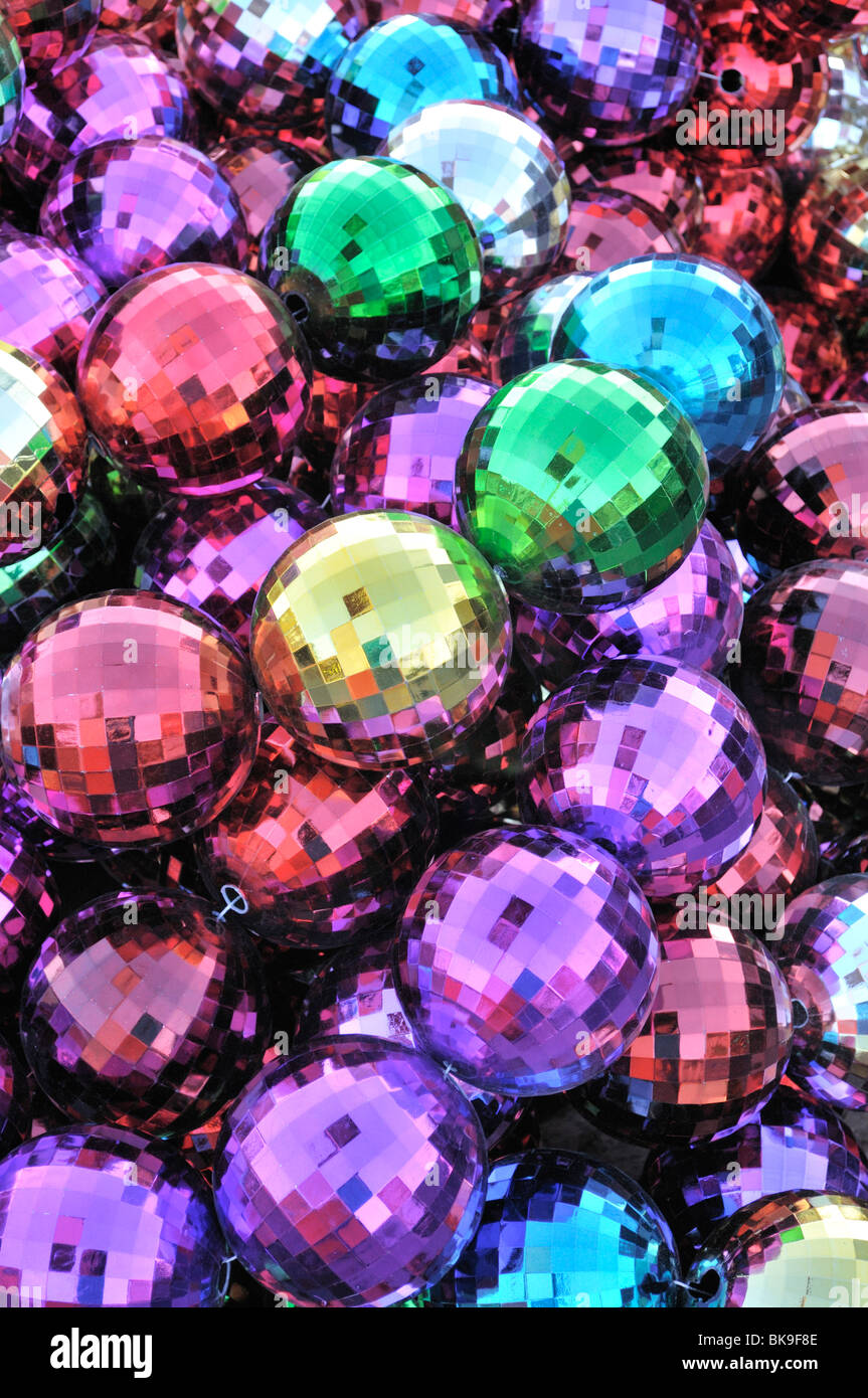 Close-up of colorful disco balls Stock Photo - Alamy