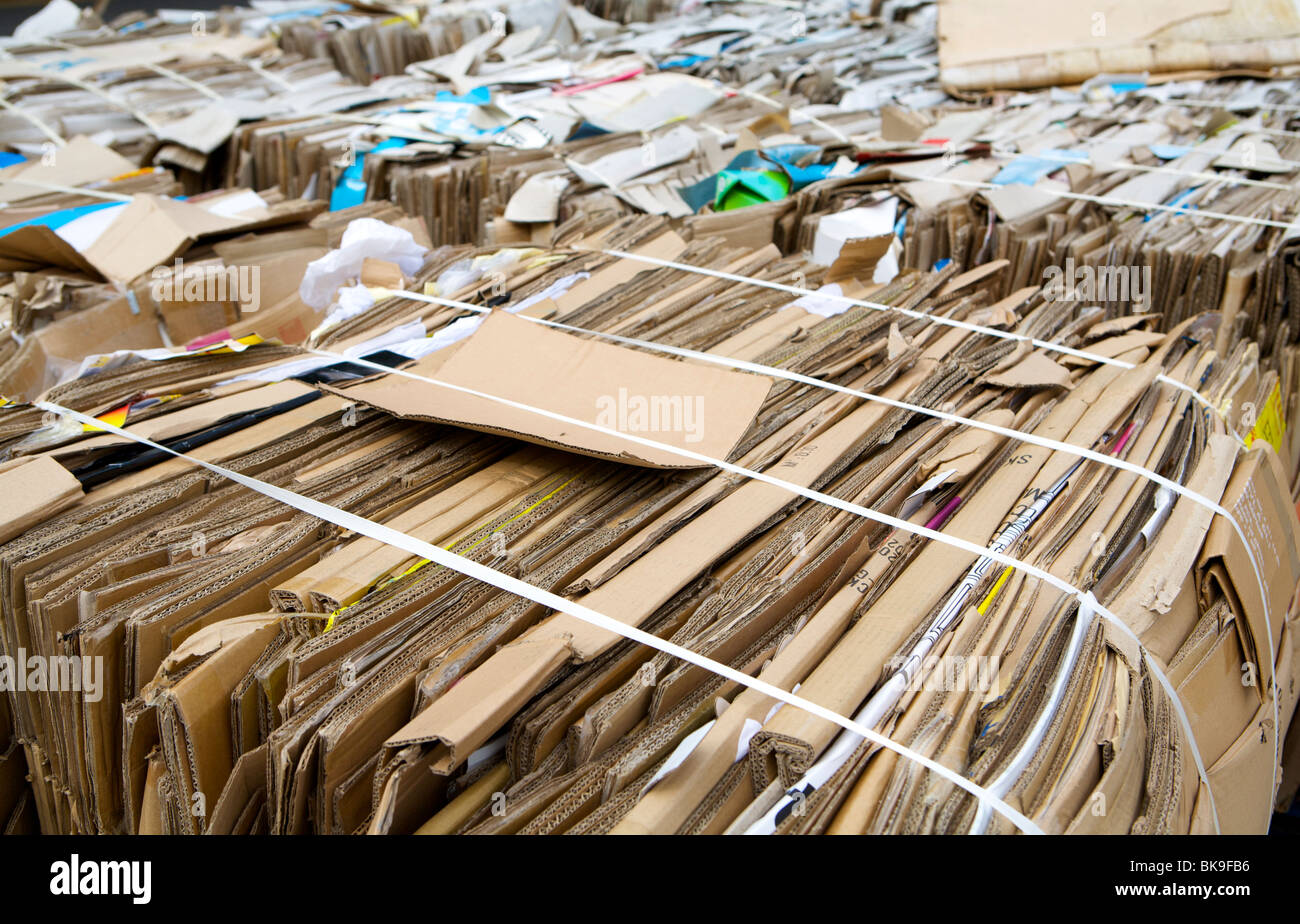 Cardboard bales waste recycling hi-res stock photography and images - Alamy