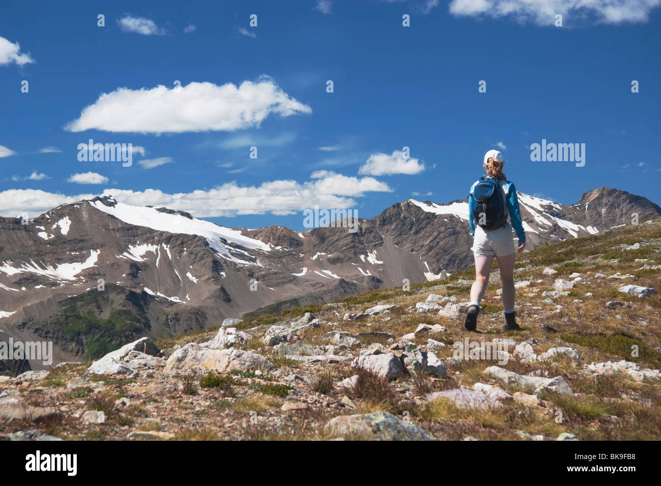 Hiker On Mountain Stock Photo - Alamy