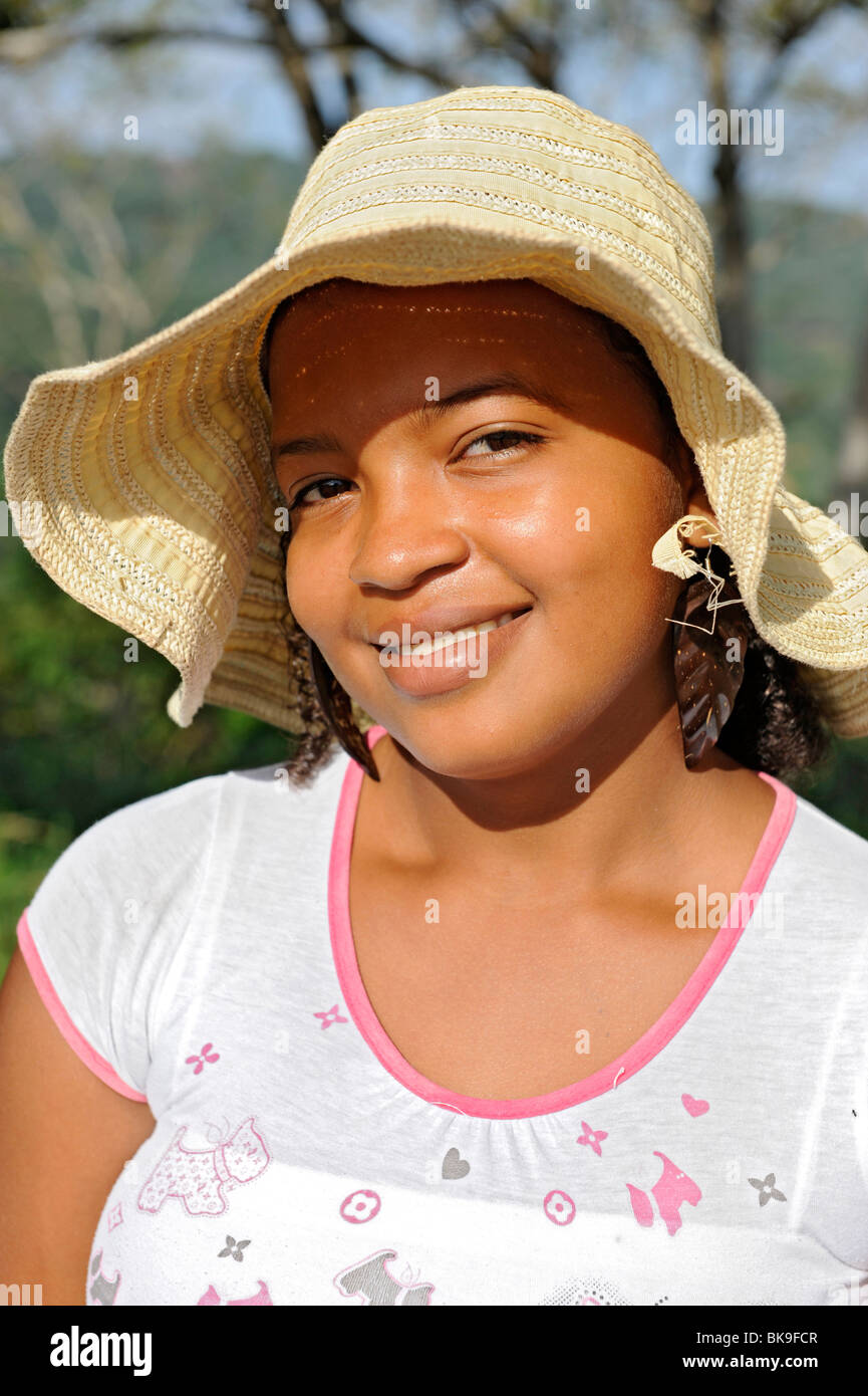 Native female Honduran Isla Roatan Honduras Central America Stock Photo ...