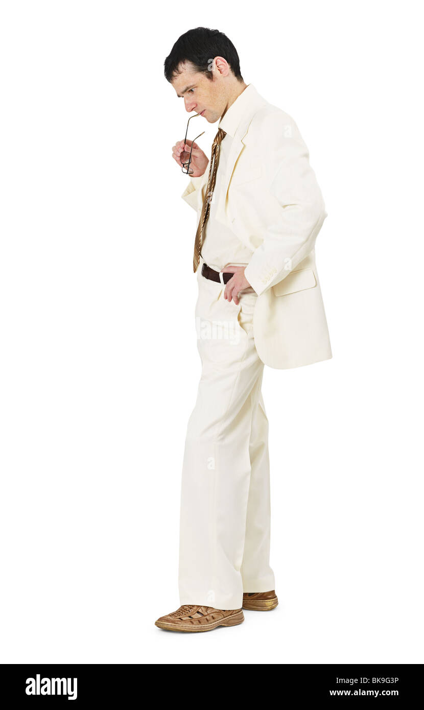 Man posing in white Cut Out Stock Images & Pictures - Alamy