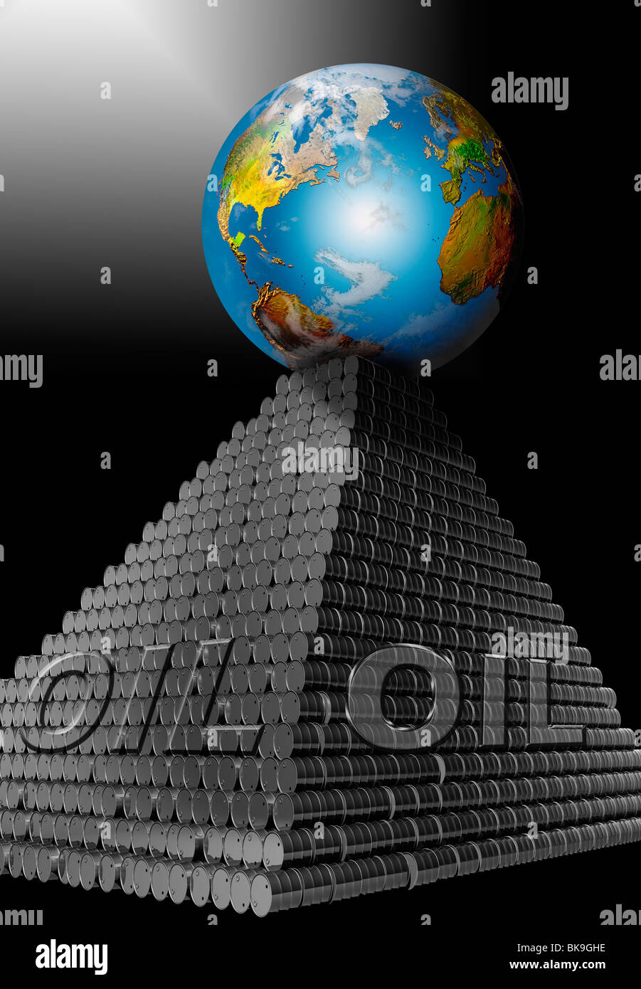 Oil Earth Barrels Pyramid by Mike Agliolo, computer graphics Stock ...